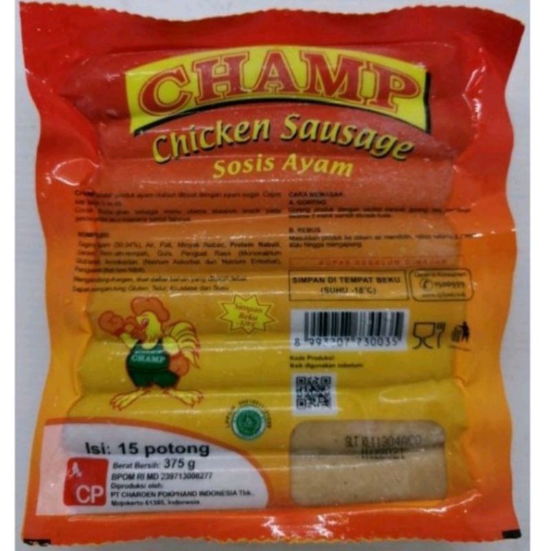 Jual Sosis Ayam Champ 375 gr isi 15 | Shopee Indonesia