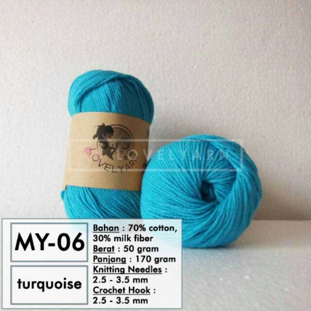 Jual Benang Rajut MY-06 (Lovelyarn Milky Series - Turquoise) | Shopee ...