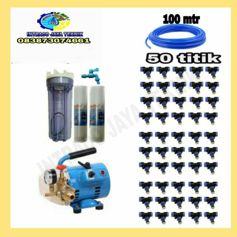 Jual Pompa Mesin Embun Kabut Misting 50 Nozel Kabut Taman dan Kandang ...