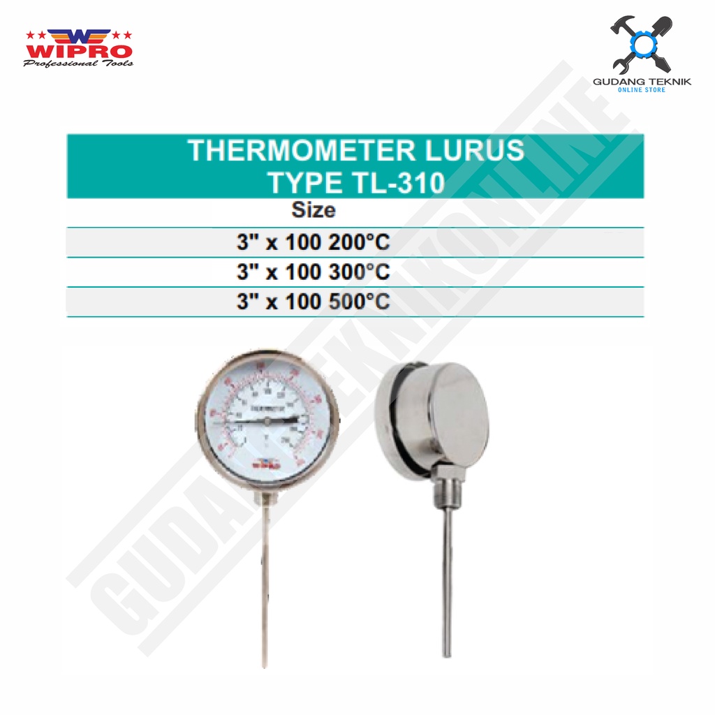Jual Pengukur Suhu Payung Lurus 3" x 100 WIPRO TL-310 / Thermometer ...