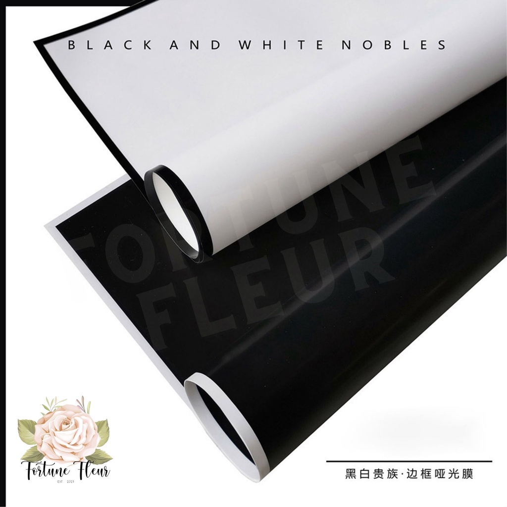 Jual AL (5 LEMBAR) KERTAS BUKET LIST MONOCROME HITAM PUTIH MURAH 1 58Cm ...