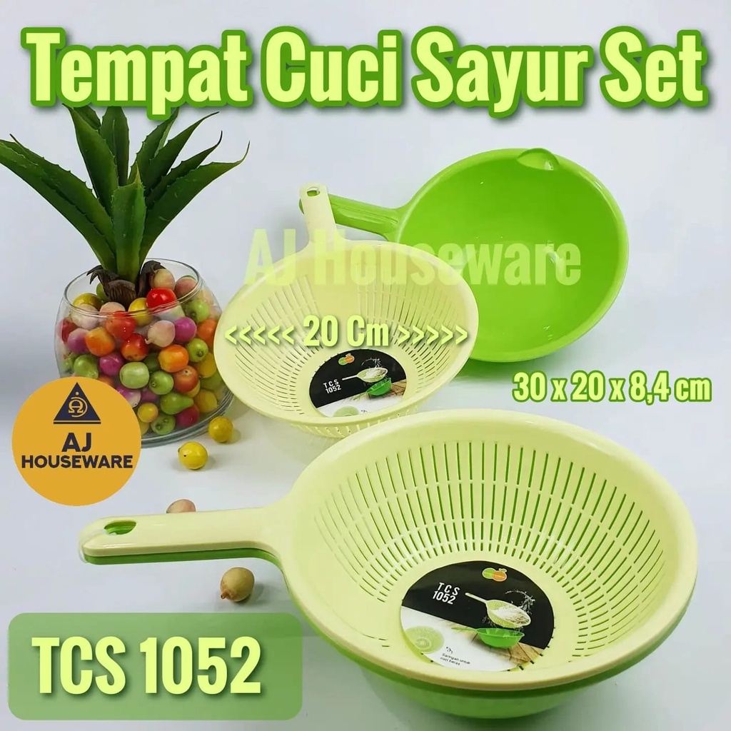 Jual TCS 1052 TEMPAT CUCI SAYUR/ SARINGAN SAYUR SET/ BASKOM SARINGAN ...