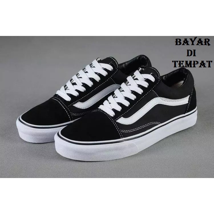 Jual vans SEPATU VANS SEKOLAH KASUAL HITAM CATUR /PUTIH PRIA LAKI COWOK ...