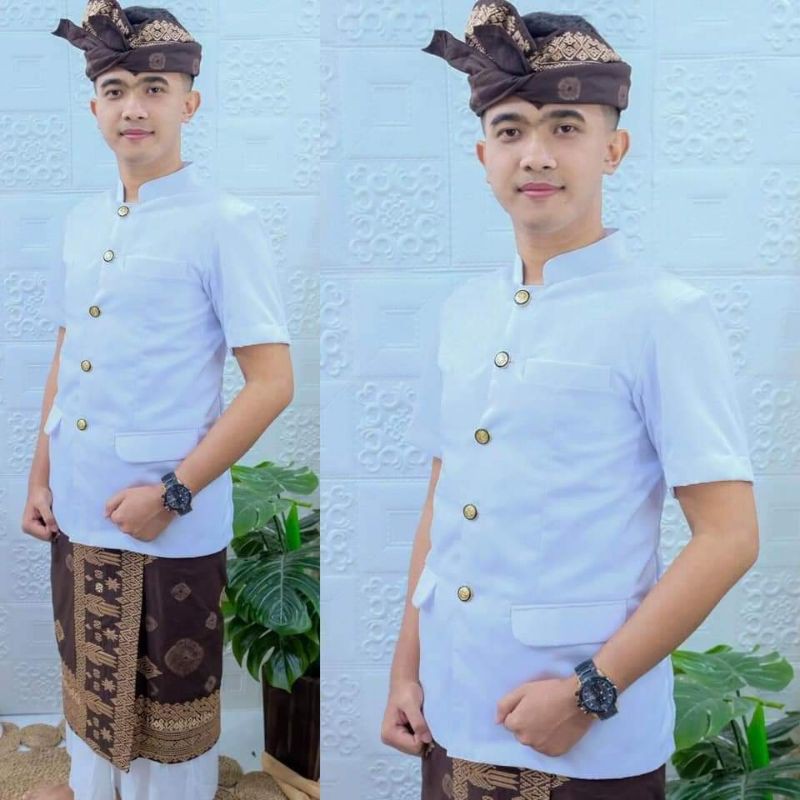 Jual Jas Busana Adat Bali Pria Kemeja Safari Pakaian Adat Bali Lanang ...