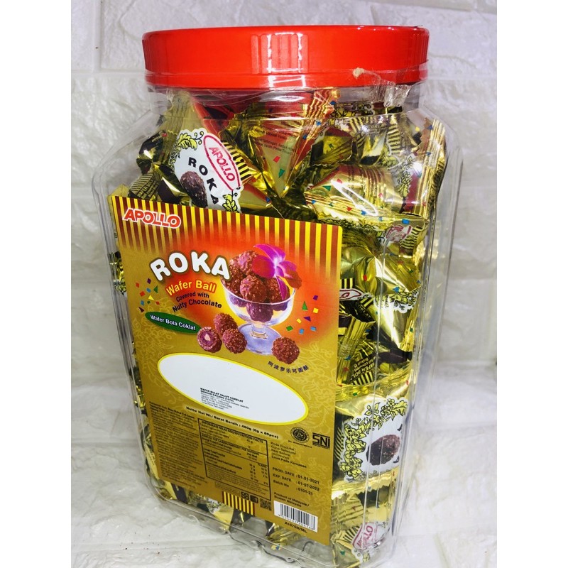 Jual ROKA TOPLES 480g APOLLO WAFER BOLA COKLAT SNACK LEBARAN | Shopee ...