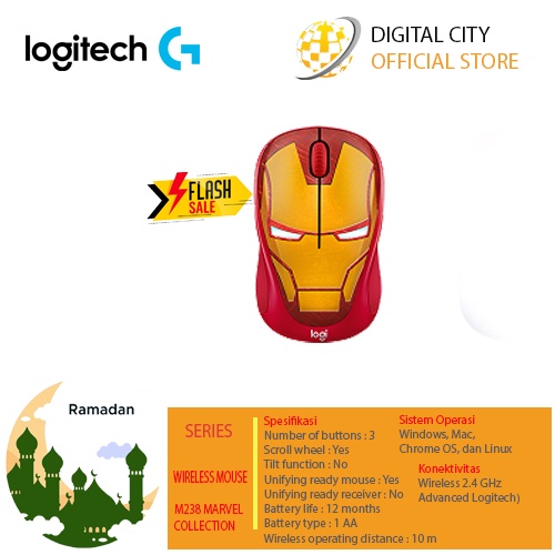 Jual LOGITECH M238 MARVEL WiIRELESS MOUSE - IRON MAN | Shopee Indonesia