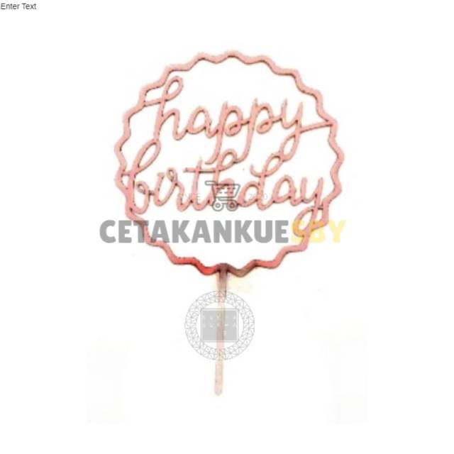 Jual (CKS) Cake Topper Happy Birthday Bulat Pink Topper Kue | Shopee ...