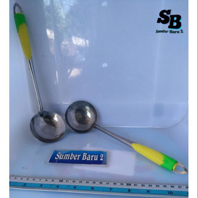 Jual Erus Sendok Sayur Sudip Sutil Stainless Pegangan Jagung | Shopee ...
