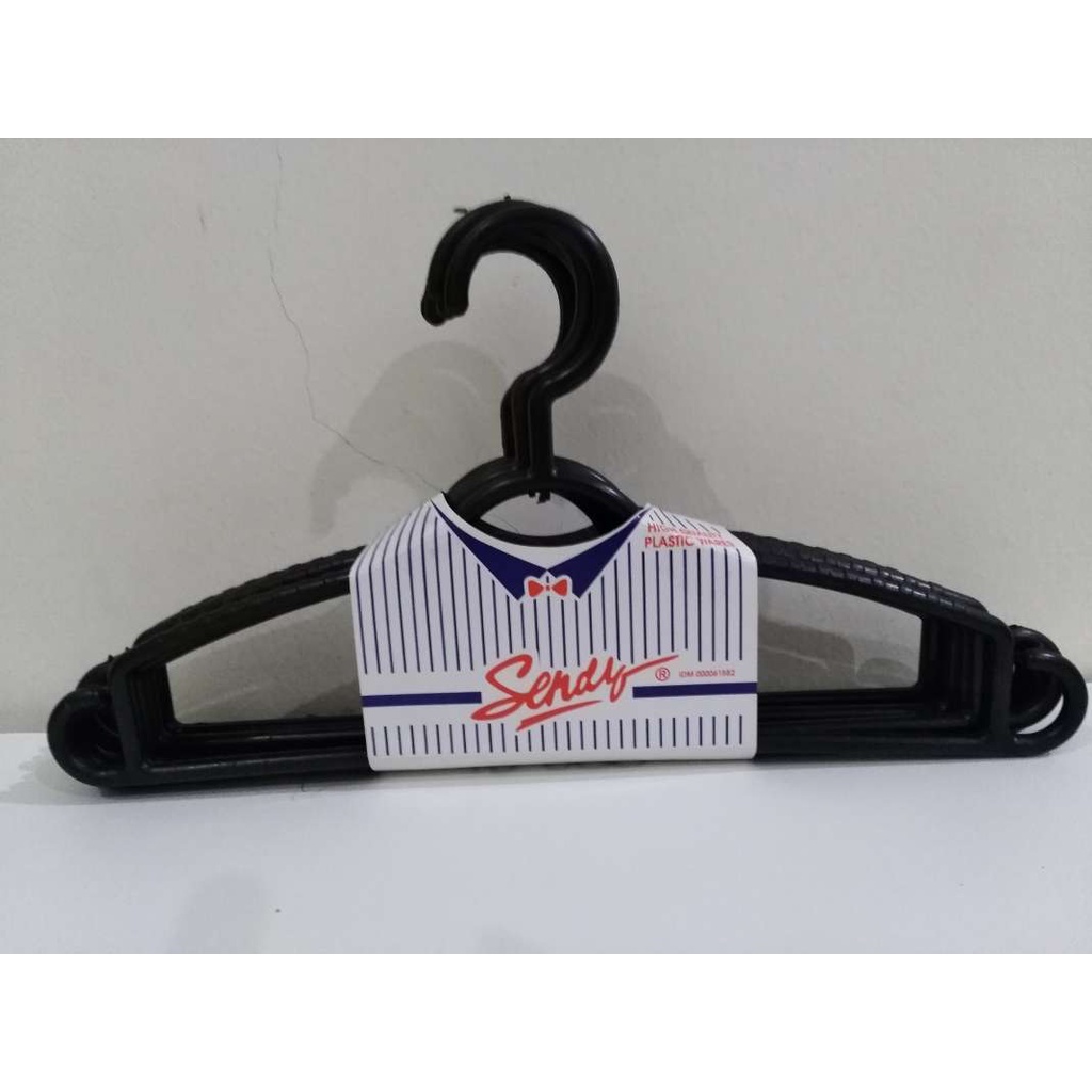 Jual Hanger / Gantungan Baju Plastik Besar Sendy Hitam (isi 6 pcs ...