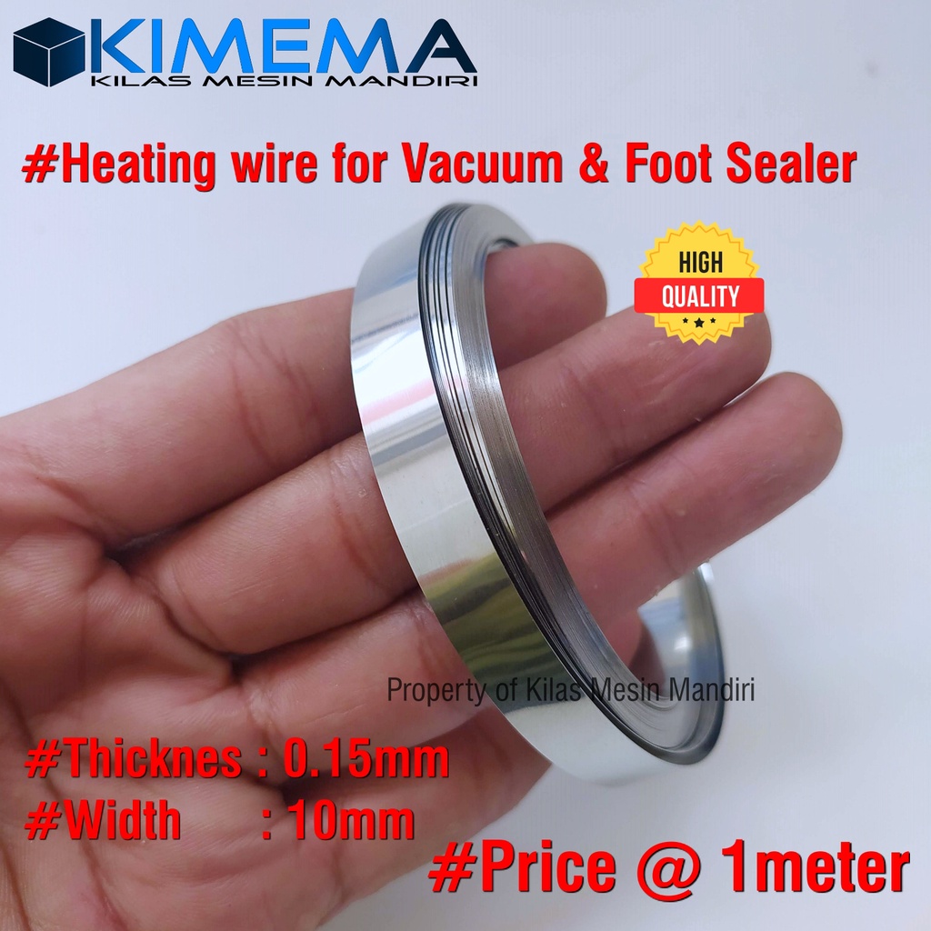 Jual @1meter Element plat pemanas 10mm heating wire untuk mesin sealer ...