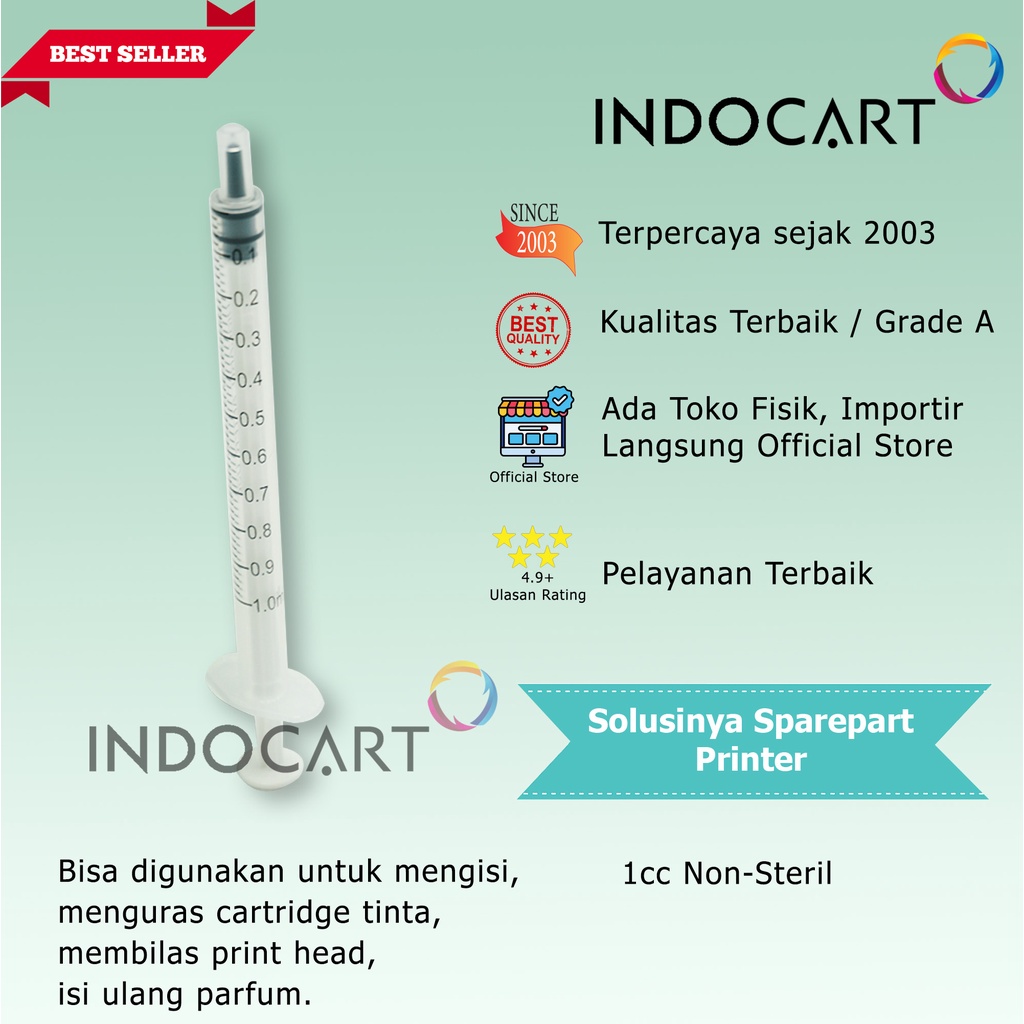 Jual IndoCart Syringe Spuid Spuit-Jarum Suntik-Suntikan Tinta-1cc 1ml 1 cc ml | Shopee Indonesia