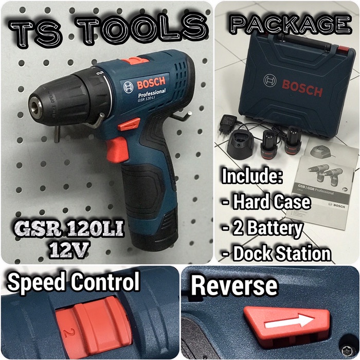Jual Mesin Bor Bosch GSR120 GSR 120-Li Cordless Dril 12v bateri ...