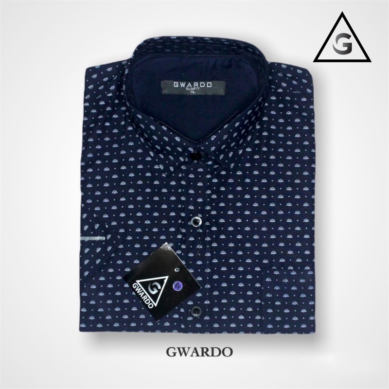 Jual Kemeja SLIMFIT dan REGULER GWARDO navy motif bunga bunga full katun 100% murah | Shopee ...