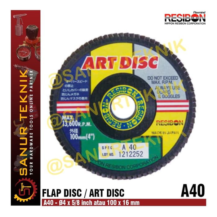 Jual Nippon Resibon FLAP DISC / ART DISC 4" x 5/8" atau 4inch 100x16 ...