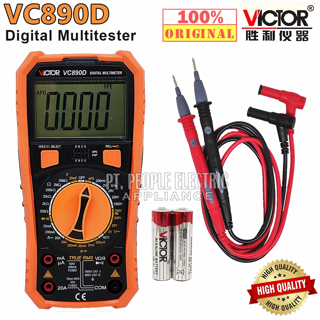 Jual DIGITAL MULTITESTER TEGANGAN ARUS AC/DC VICTOR VC890D | Shopee ...