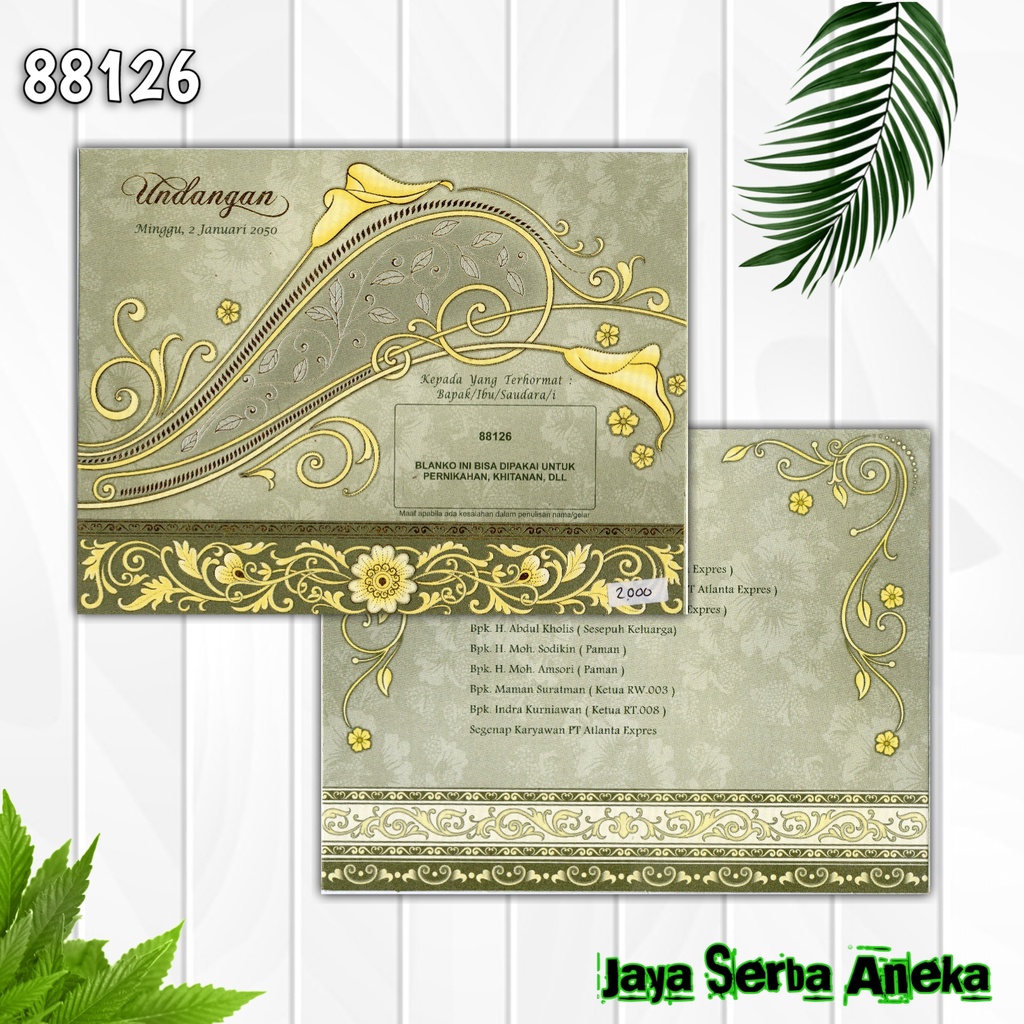 Jual Blanko undangan Cetak undangan pernikahan 88126 | Shopee Indonesia