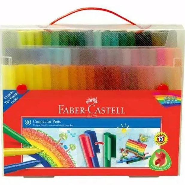 Jual Connector Pen 80 warna Faber Castell Gift Set / Spidol mewarnai ...