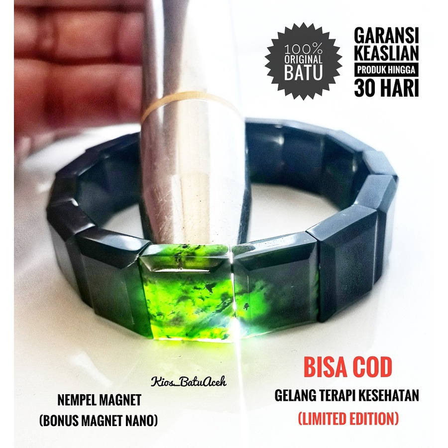 Jual Gelang Batu Giok Hitam Black Jade Asli Aceh Original Petak Cutting ...