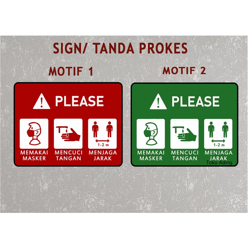 Jual Stiker Protokol Kesehatan / Sign Board Healthy Protocol Cuci ...