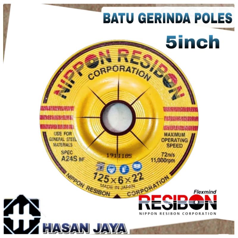 Jual Batu Gerinda Poles Nippon Resibon 5" Inch / Mata Gurinda Resibon 5 ...
