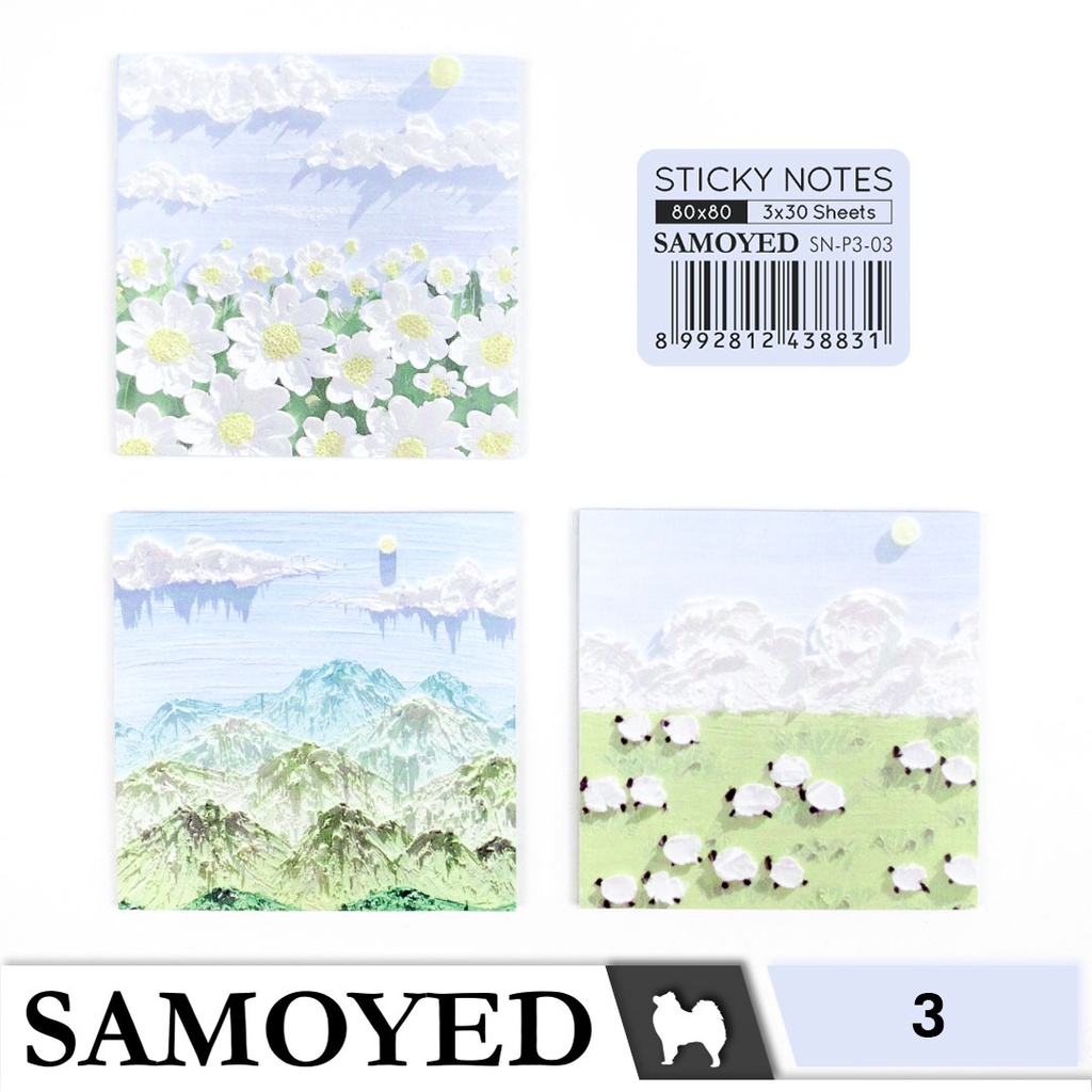 Jual Kertas Memo Tempel / Sticky Notes Pad Motif 3D Lukisan Alam Cat ...