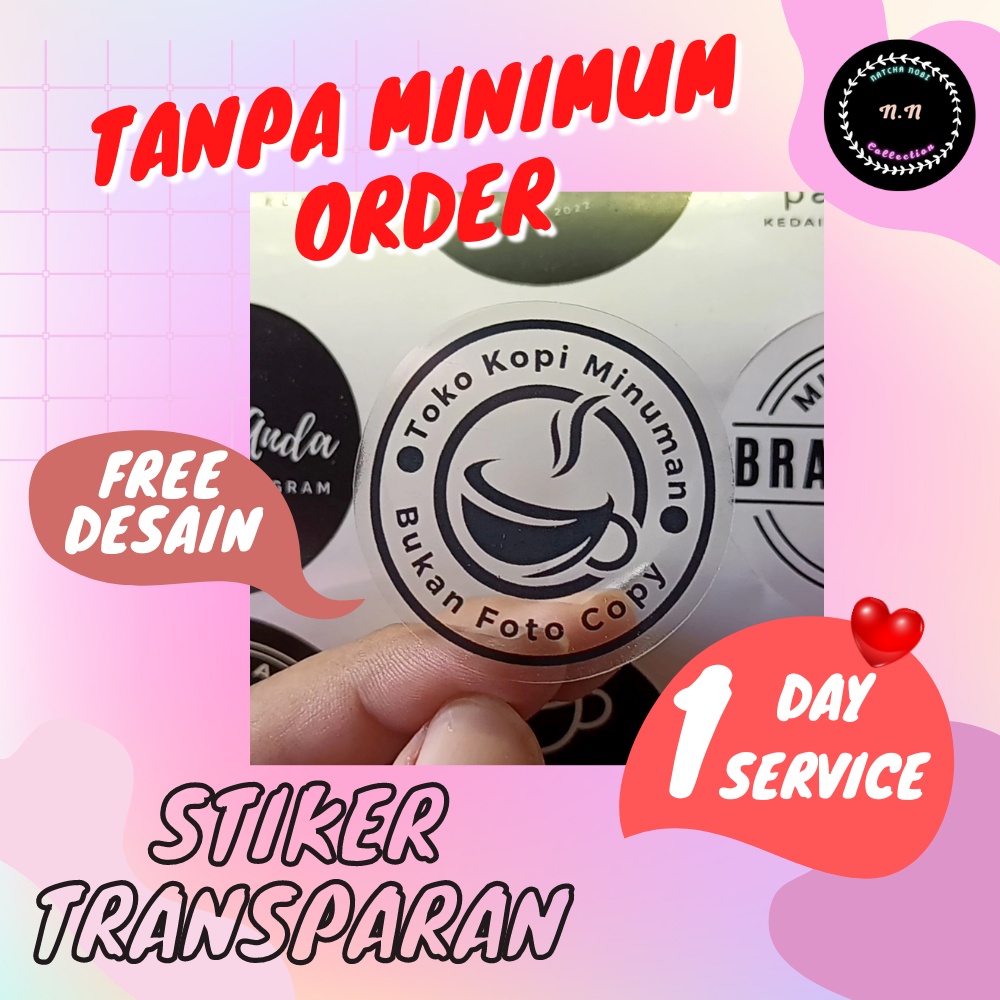 Jual Cetak Stiker Transparan Anti Air Bulat Sticker Kotak utk Brand ...
