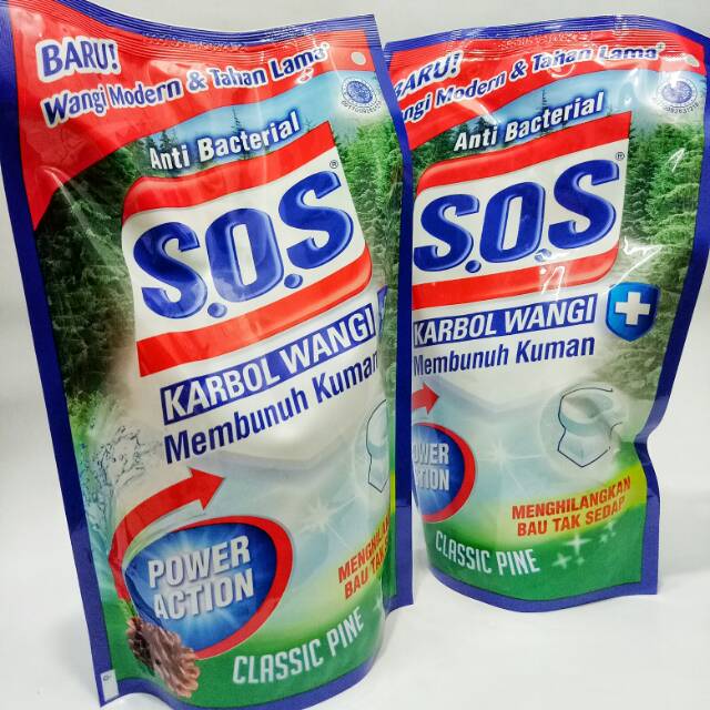 Jual SOS karbol Wangi Anti Bacterial baru Classic Pine 350ml/ Lemon ...