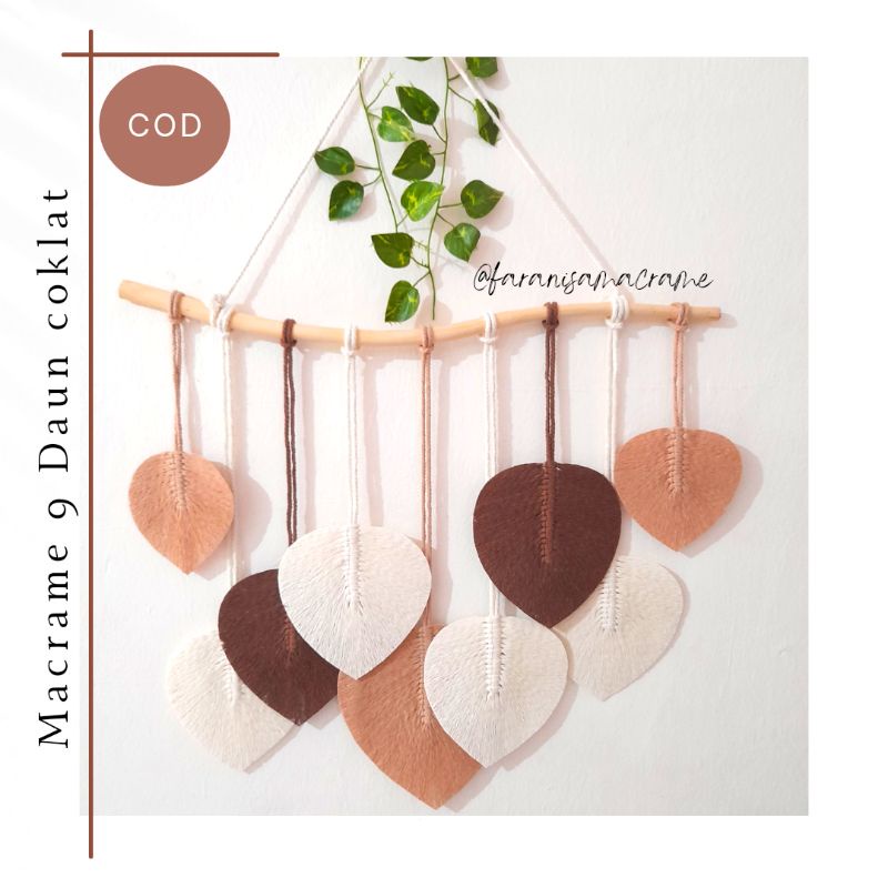 Jual (Ready stok) Macrame 9 daun coklat | Shopee Indonesia