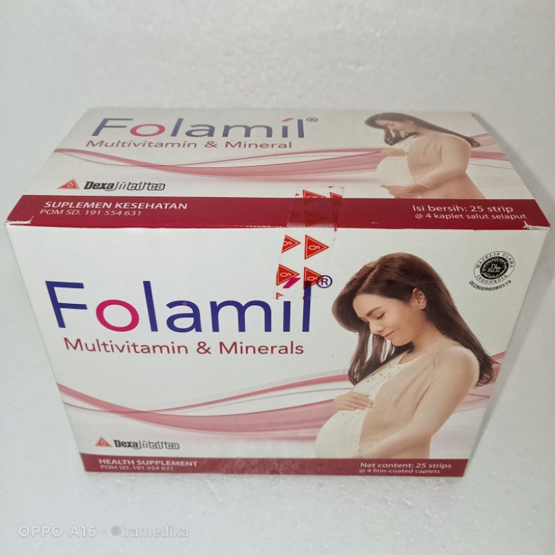 Jual FOLAMIL Multivitamin Minerals Ibu Hamil dan Menyusui 100kaplet ...