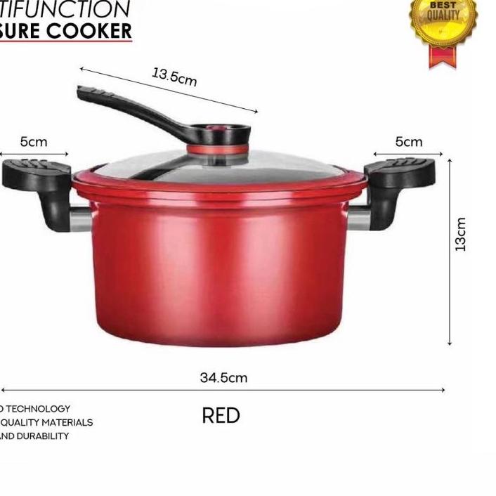 Jual Panci Presto Teflon Totipotent Micro Pressure Cooker Pot 3.5L Anti Lengket (gratis Lap ...