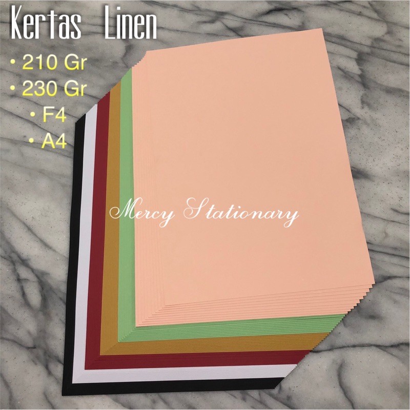 Jual Kertas Linen Putih Hitam 230 gram Folio A4 Kertas Karton Lenen ...