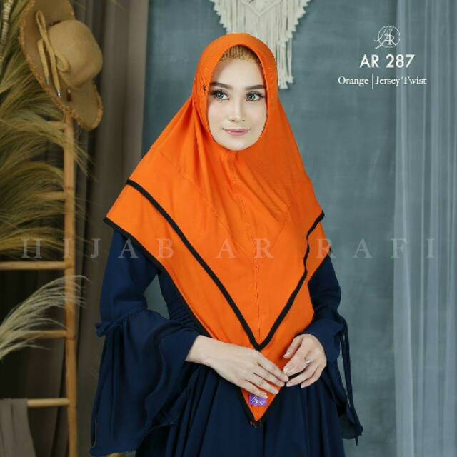 Jual AR 287 hijab Ar Rafi warna orange | Shopee Indonesia