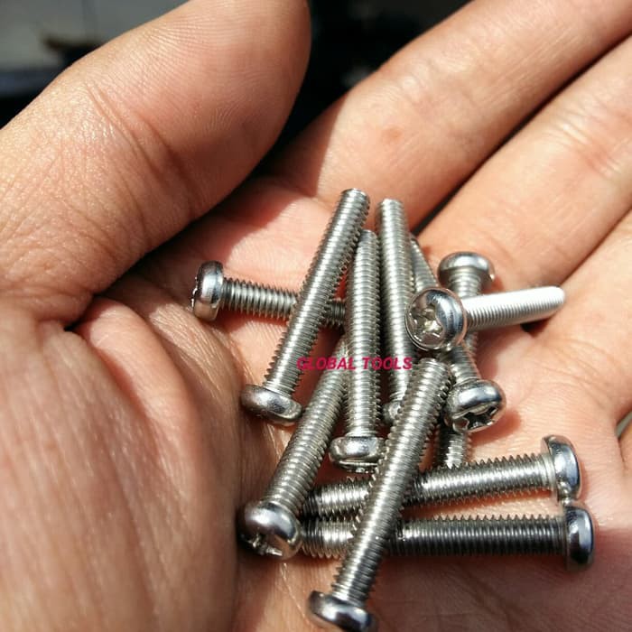 Jual Baut JP m5 x 40 pan philip head machine screw stainless 304 jp ss ...