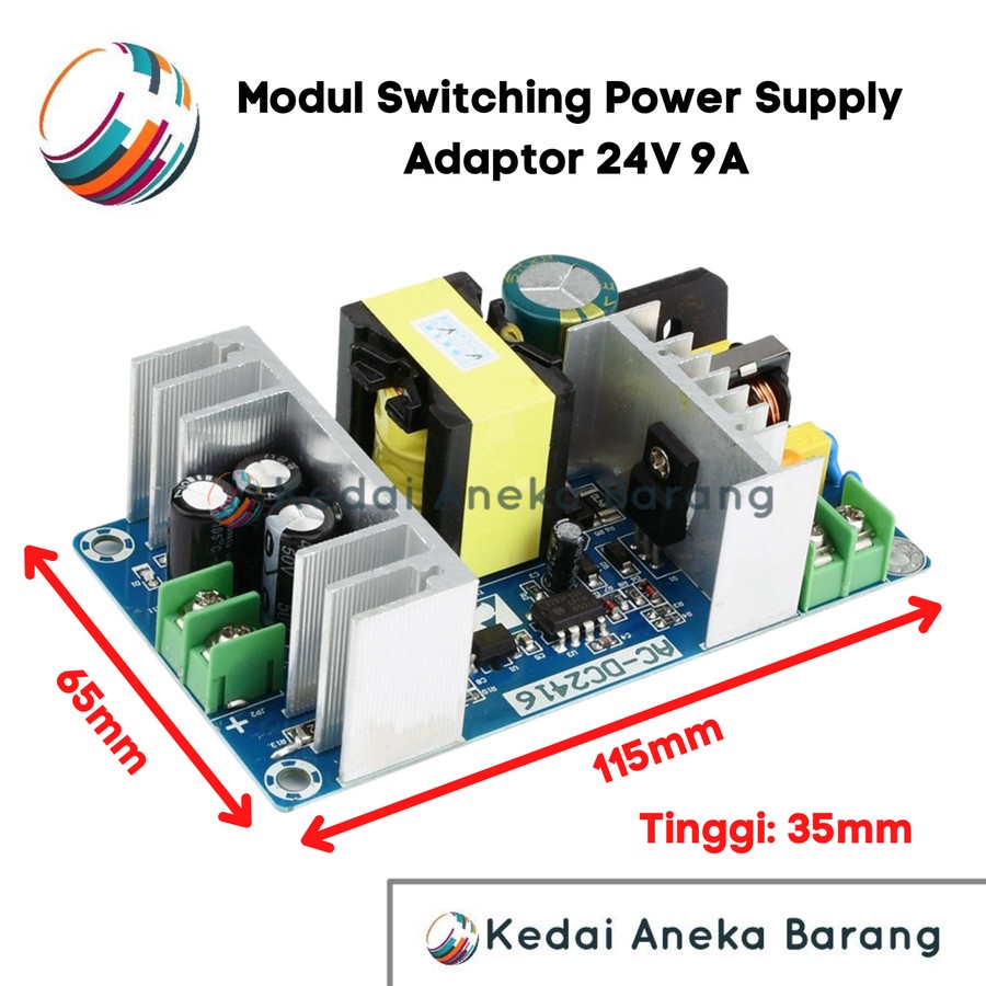 Jual EMart Module Modul Switching Power Supply SMPS PSU 24V 9A AC-DC AC ...