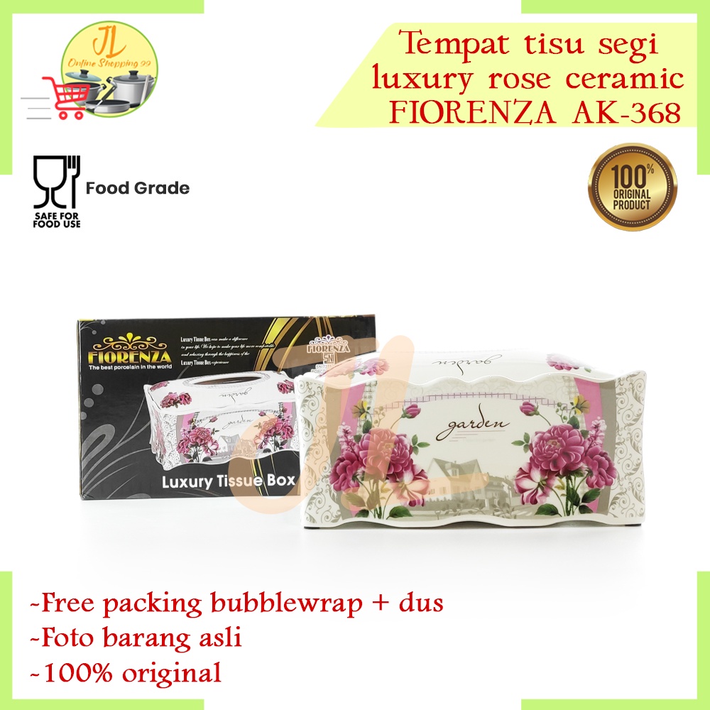 Jual tempat tissue tebal motif rose FIORENZA AK-368 | Shopee Indonesia
