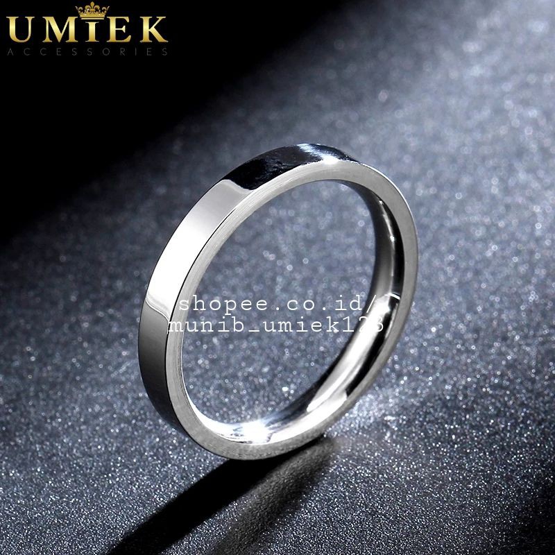 Jual Cincin Pria Wanita Titanium silver putih polos cowok cewek cowo ...