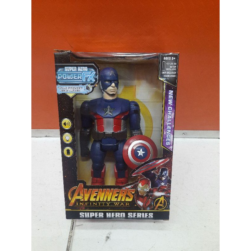 Jual Mainan Robot Capten America /robot berjalan/robot batrai lampu dan ...