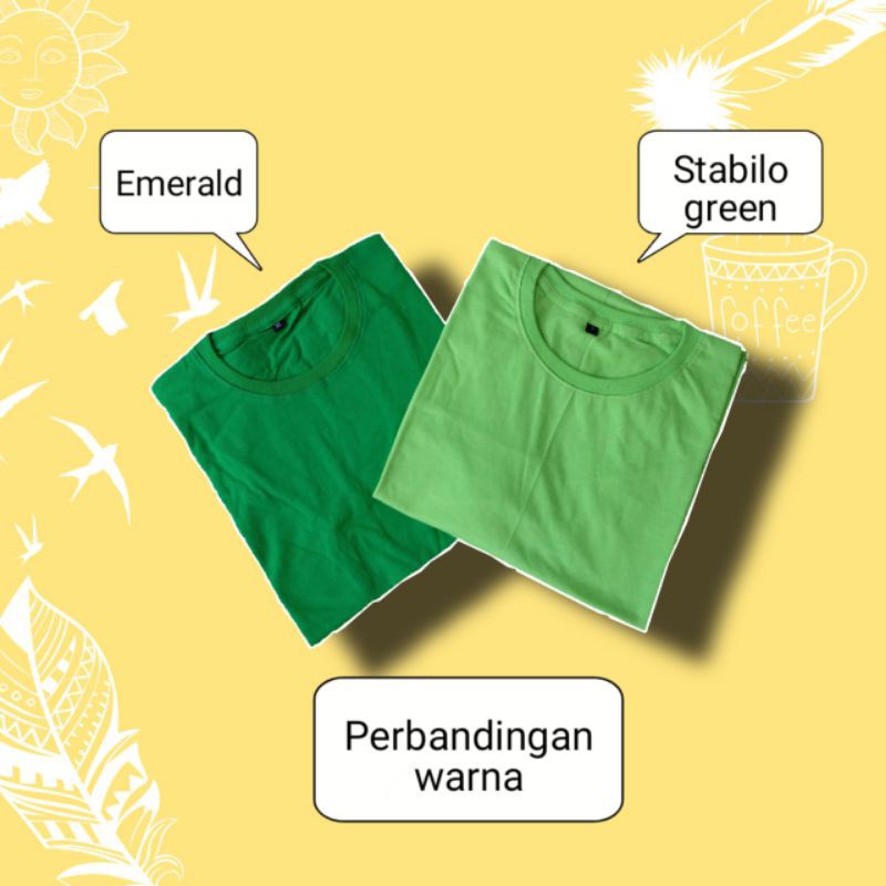 Jual Kaos Polos Emerald Green & Stabillo Green + BIG SIZE | Shopee ...