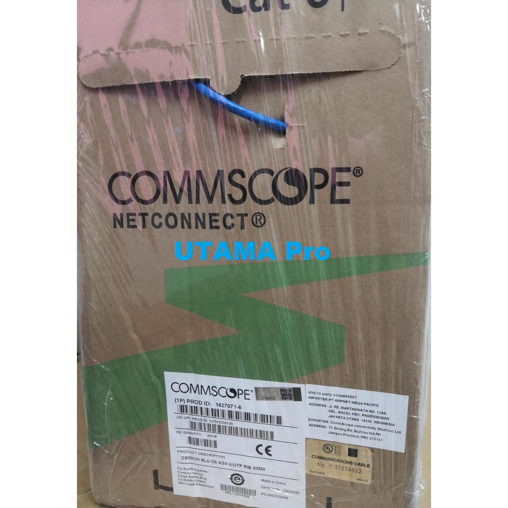 Jual Kabel AMP Commscope UTP Cat 6 / Commscope UTP Cat 6 / AMP UTP Cat ...