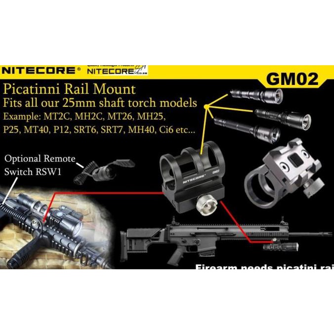 Jual READY STOK !! NITECORE Gun Mount Mount Scope Flashlight Airsoft ...