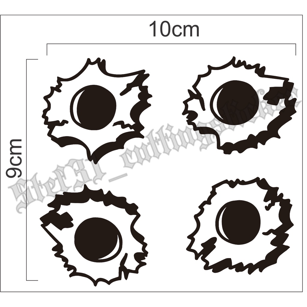 Jual Stiker cutting gambar lubang tembak isi 4 stiker lubang | Shopee ...