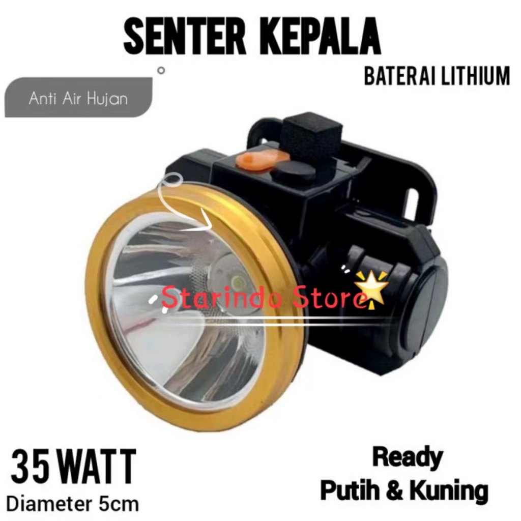 Jual Senter kepala 20w 35w 50w 80w 150w Putih / Kuning body besar ...