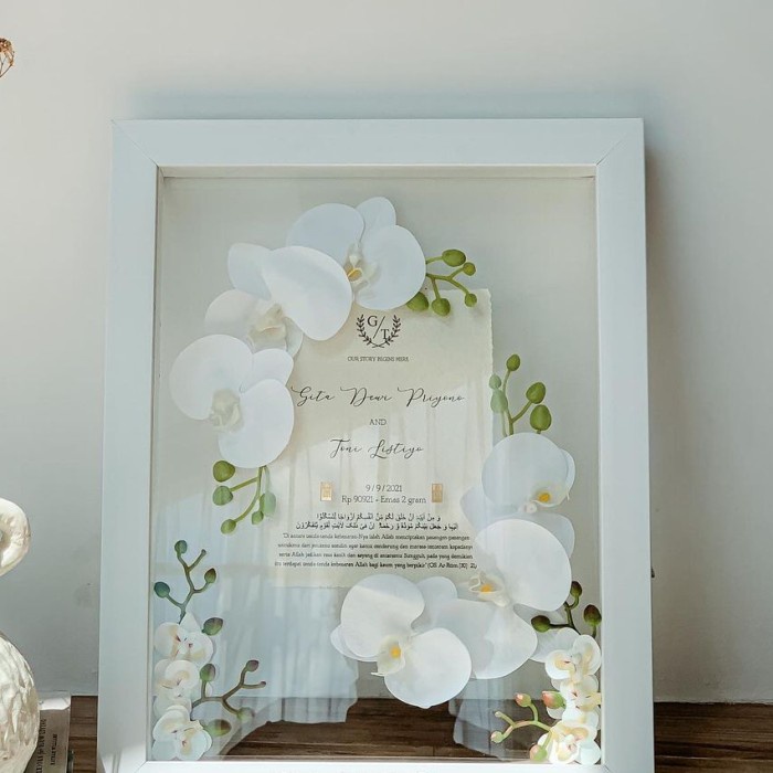 Jual Mahar bunga anggrek transparan, pigura size 30x40cm free packing ...