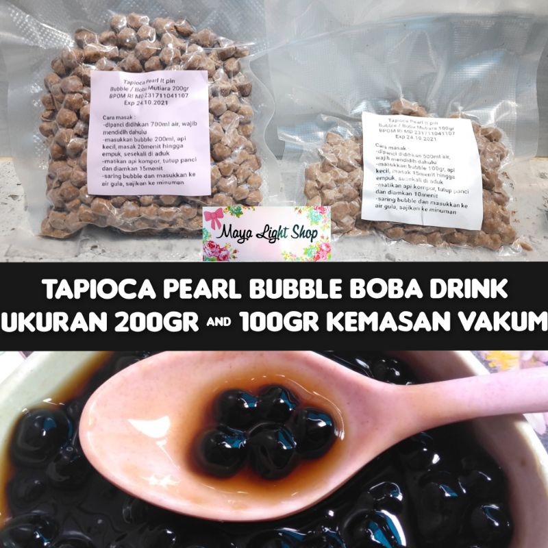 Jual Bubble tapioca pearl 200gr boba drink minuman bubble black ...