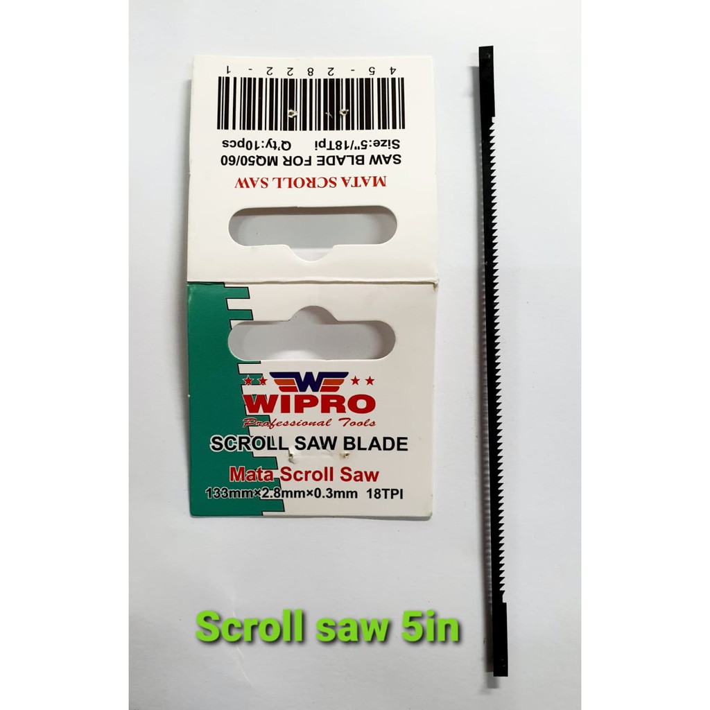 Jual Mata Gergaji Scroll Saw 5in x 18tpi Scrollsaw Blade Ukir Wipro Ryu ...