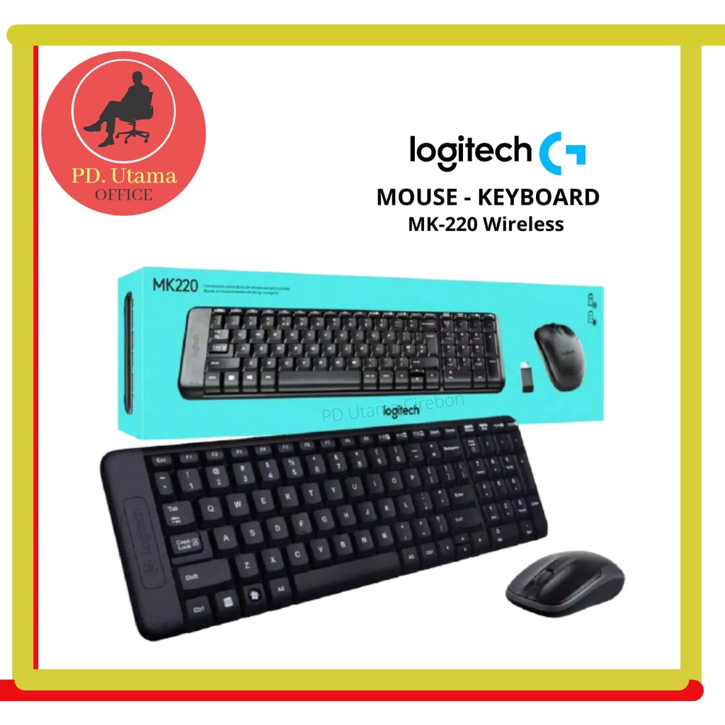 Jual Keyboard Logitech Wirelless MK-220 Keyboard+Mouse Laptop Komputer ...