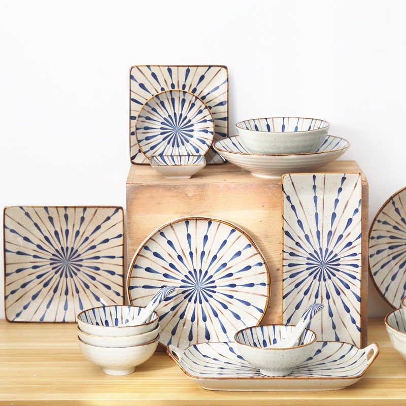 Jual Dining Set Piring-Mangkuk Makan Keramik Japanese Style / Piring ...