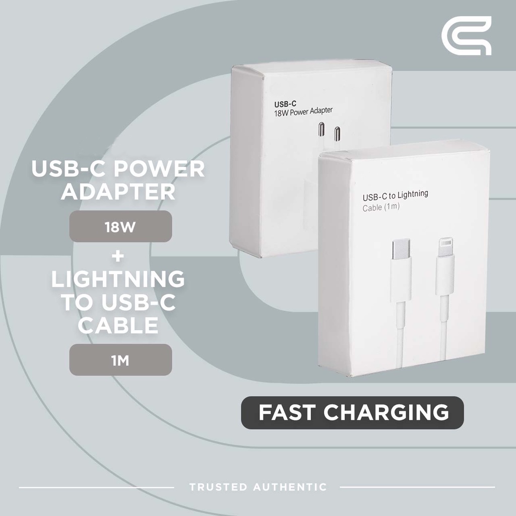 Jual Charger Fast Charging - Lightning To USB-C Cable 1 Meter & USB-C ...