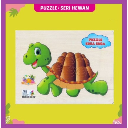 Jual Puzzle Kayu Mainan Edukasi Untuk Anak Seri Hewan Kura Sapi Unta ...