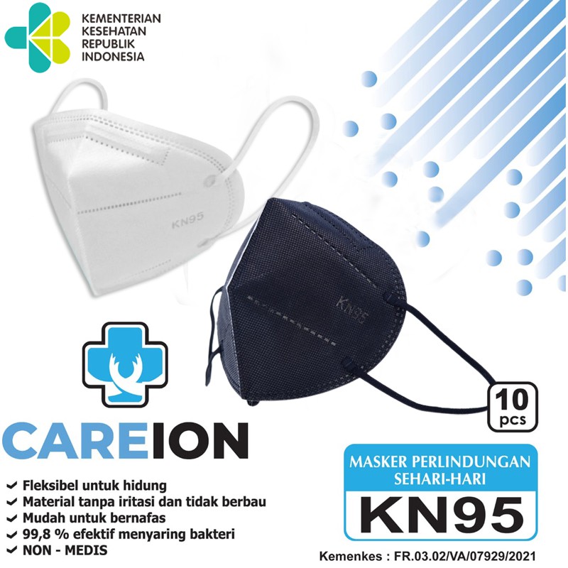 Jual Masker KN95 CAREION HITAM / PUTIH CAREION Masker KN95 HITAM ...